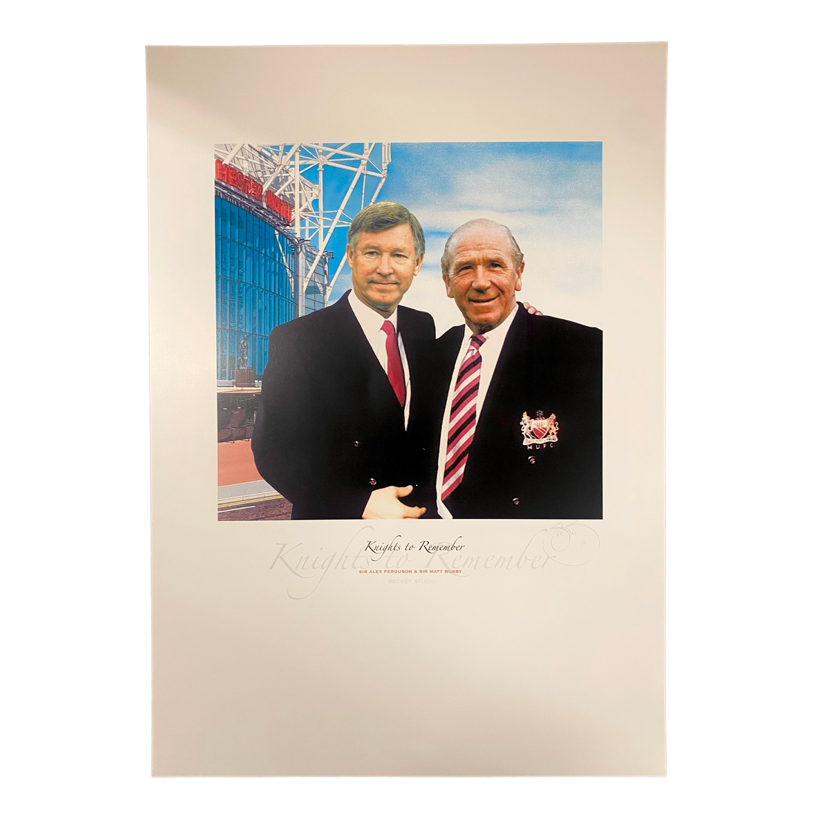 "Knights to Remember" Huge Print of Sir Alex Ferguson and Sir Matt Bus ...
