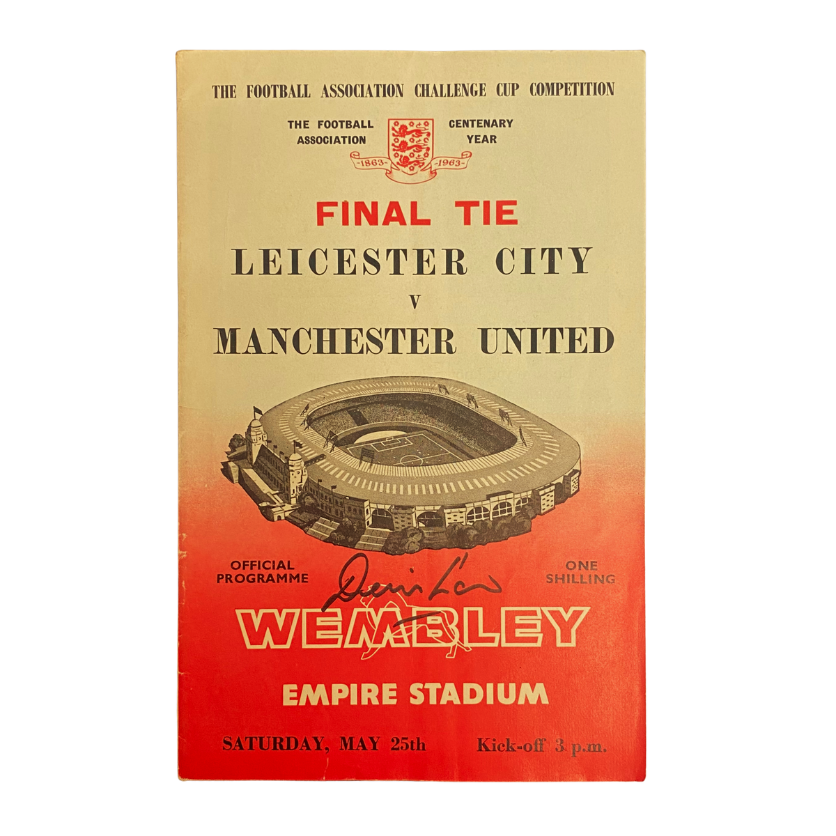 Original 1963 FA Cup Final Programme Signed by Denis Law (S) – I-MUST