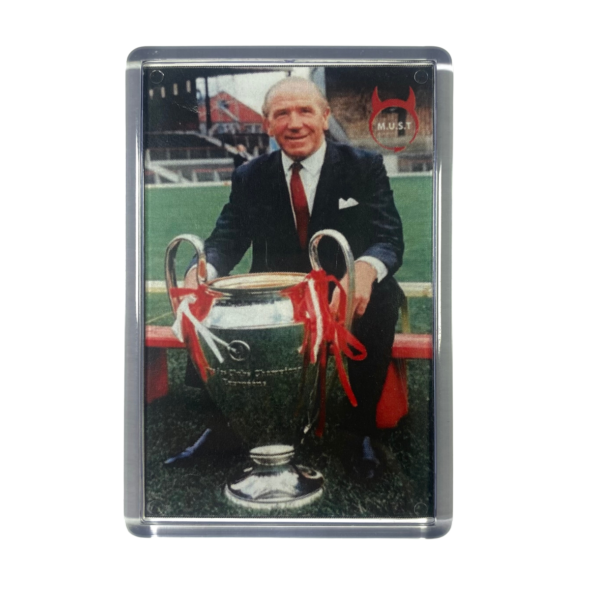 Sir Matt Busby With European Cup Fridge Magnet – I-MUST